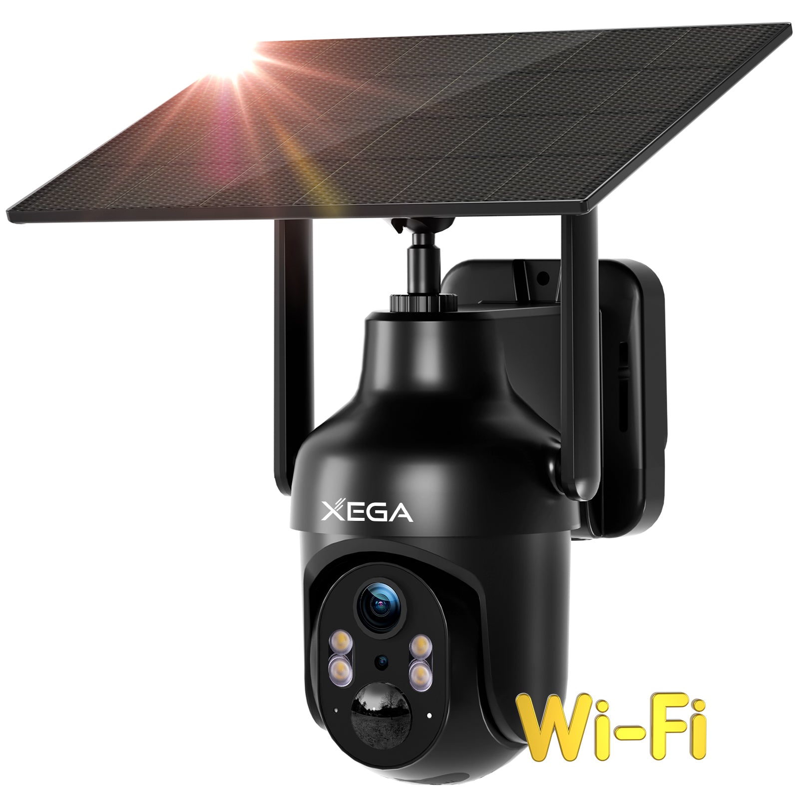 Xega WiFi Solar Security Camera, HD PTZ Wireless Outdoor IP Camera Sur